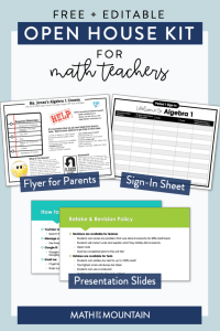 Open House Kit for Math Teachers – Editable Freebie – Math by the Mountain