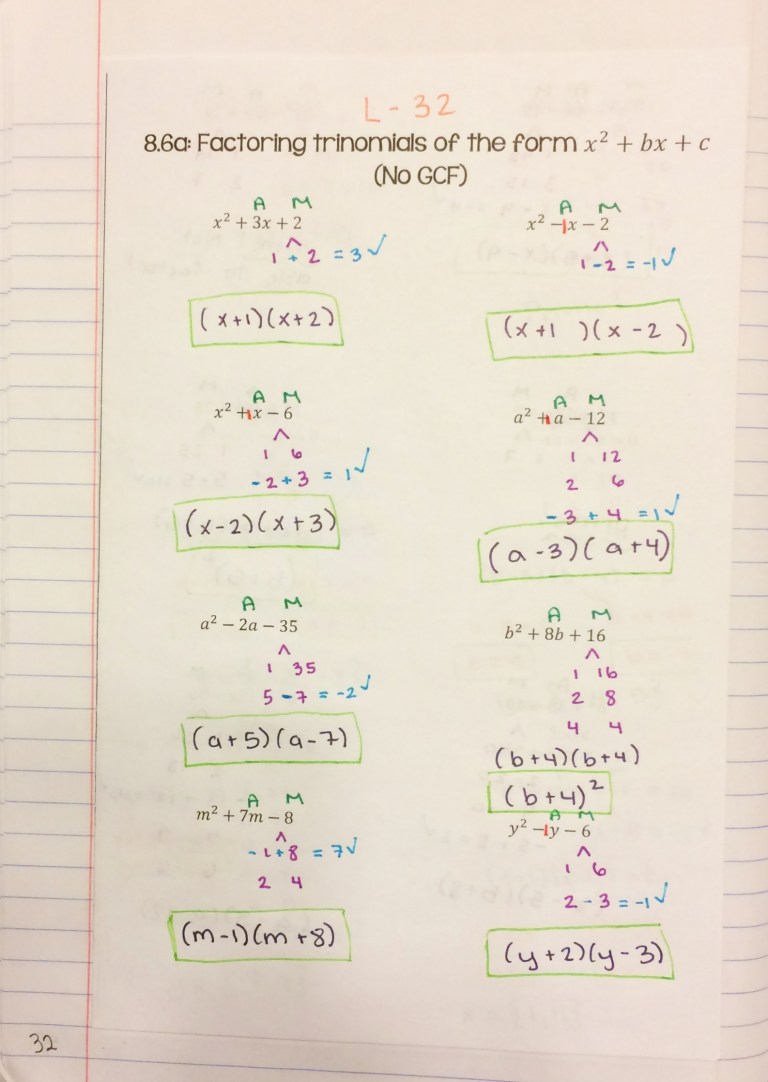 How I Teach Factoring Trinomials – Math by the Mountain