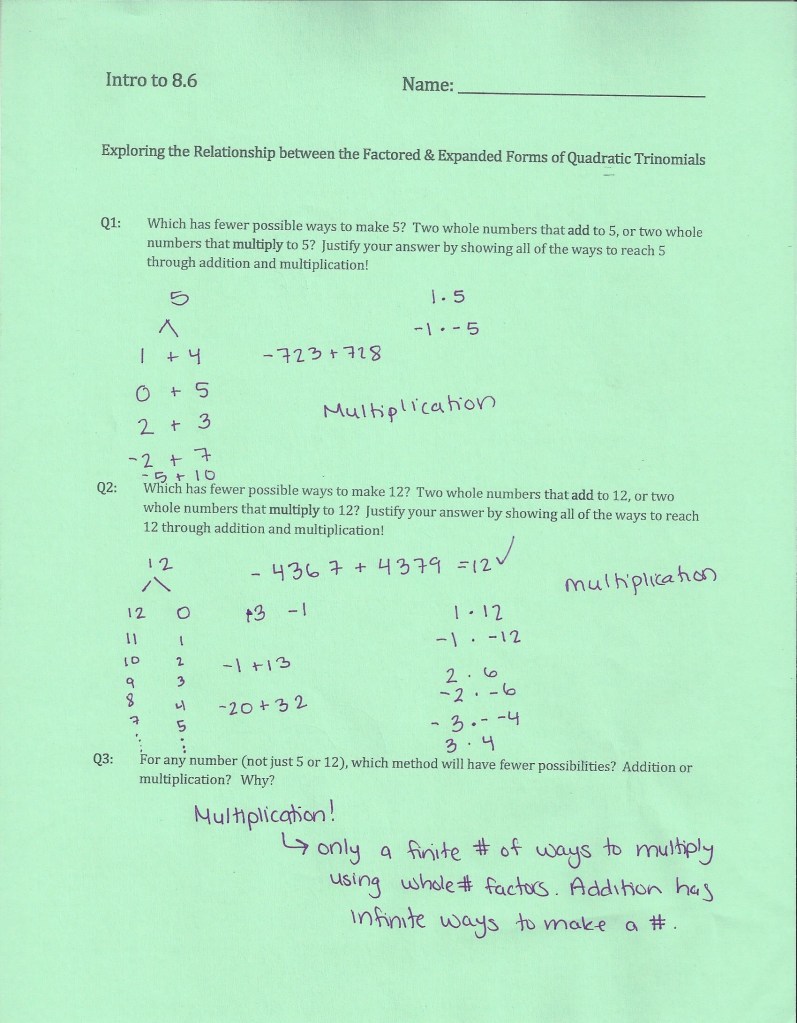 How I Teach Factoring Trinomials – Math by the Mountain