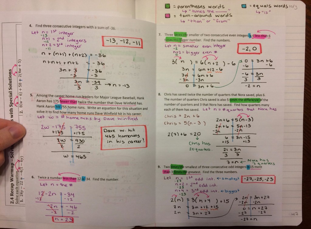 Algebra 1 Unit 3 Interactive Notebook Pages | Solving Equations – Math ...