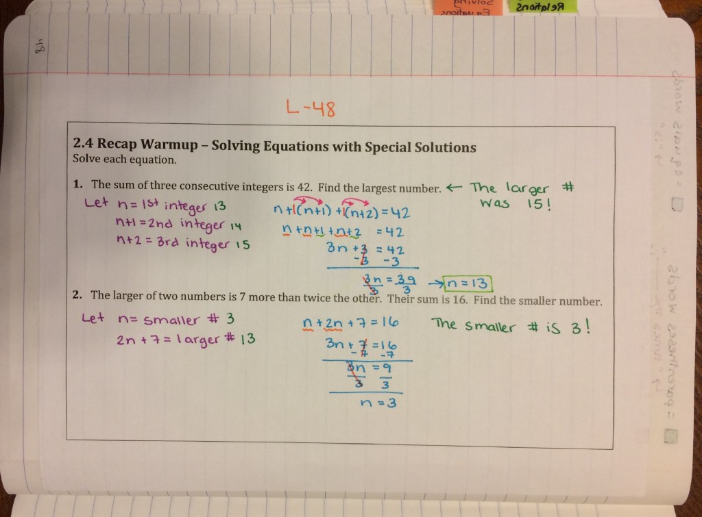 Algebra 1 Unit 3 Interactive Notebook Pages | Solving Equations – Math ...