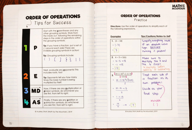 Algebra 1 – Unit 1 Interactive Notebook Pages | The Foundations of ...
