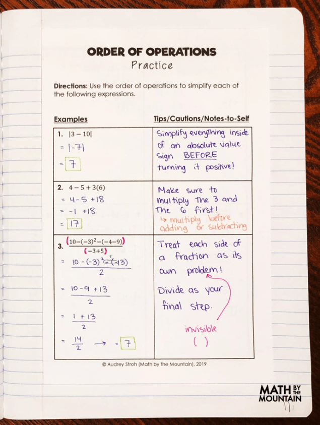 Algebra 1 – Unit 1 Interactive Notebook Pages | The Foundations of ...