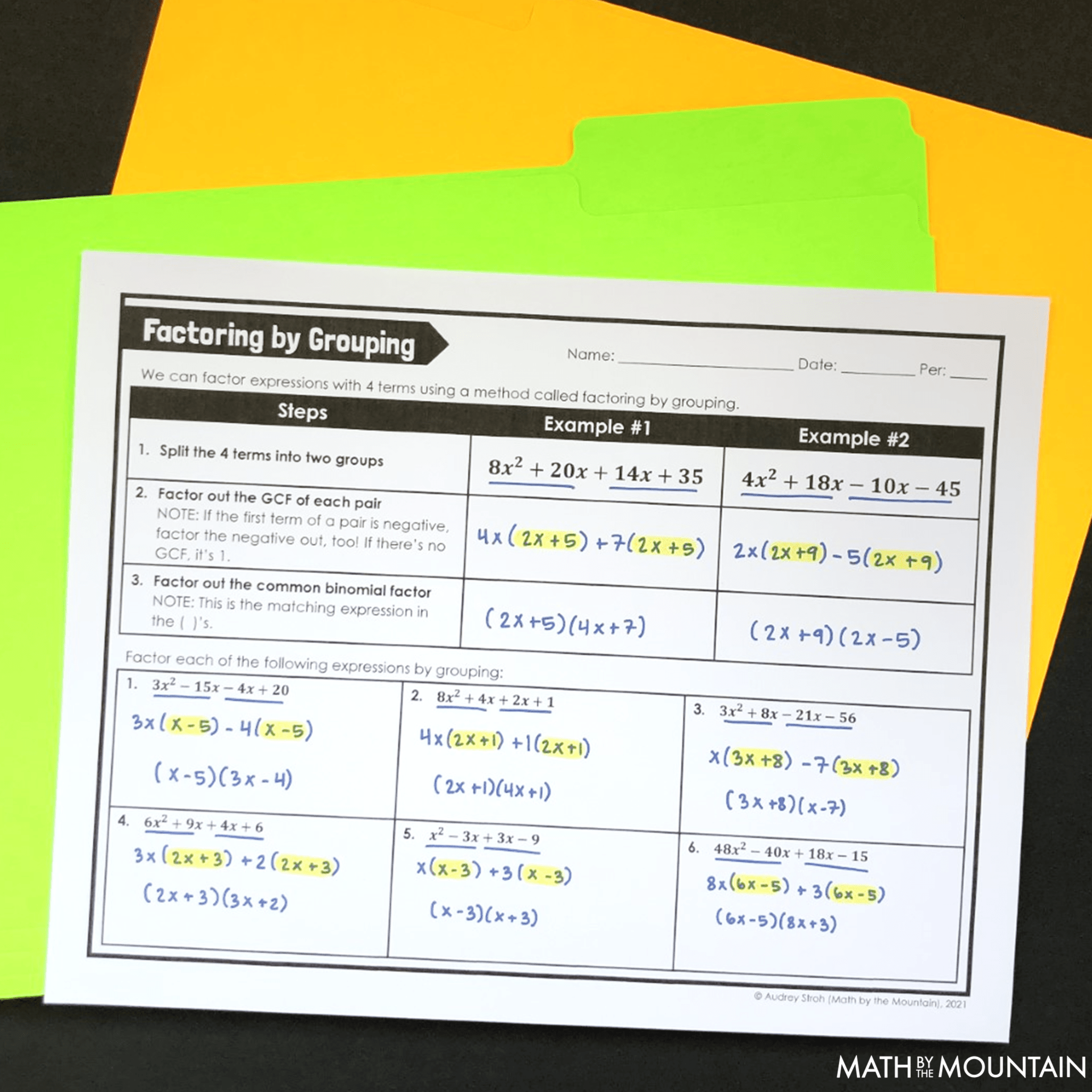 How I teach factoring + Factoring Investigation – Math by the Mountain