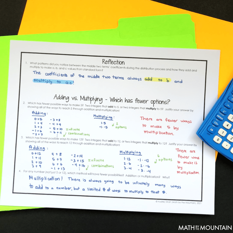 How I teach factoring + Factoring Investigation – Math by the Mountain