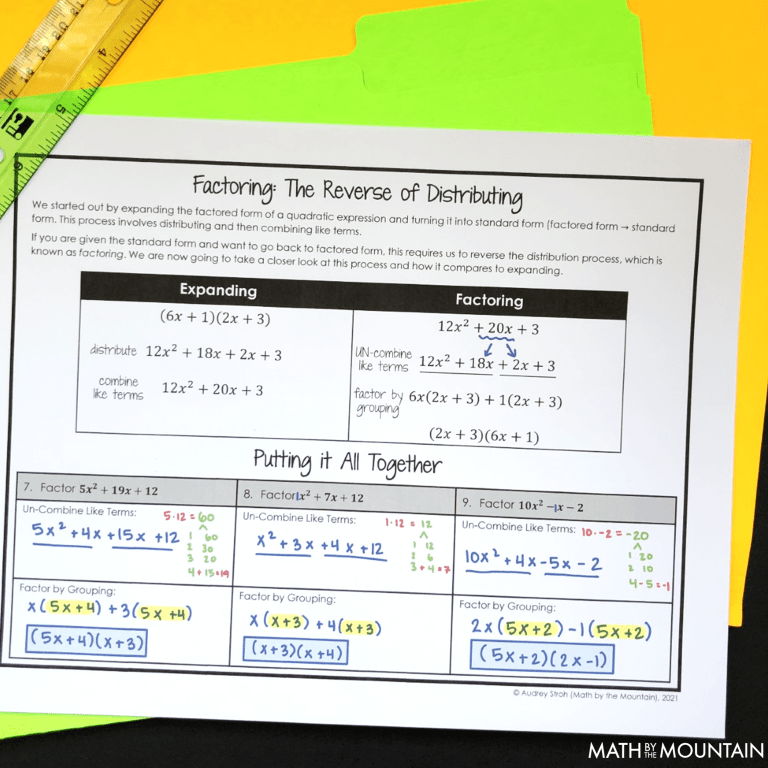 How I teach factoring + Factoring Investigation – Math by the Mountain