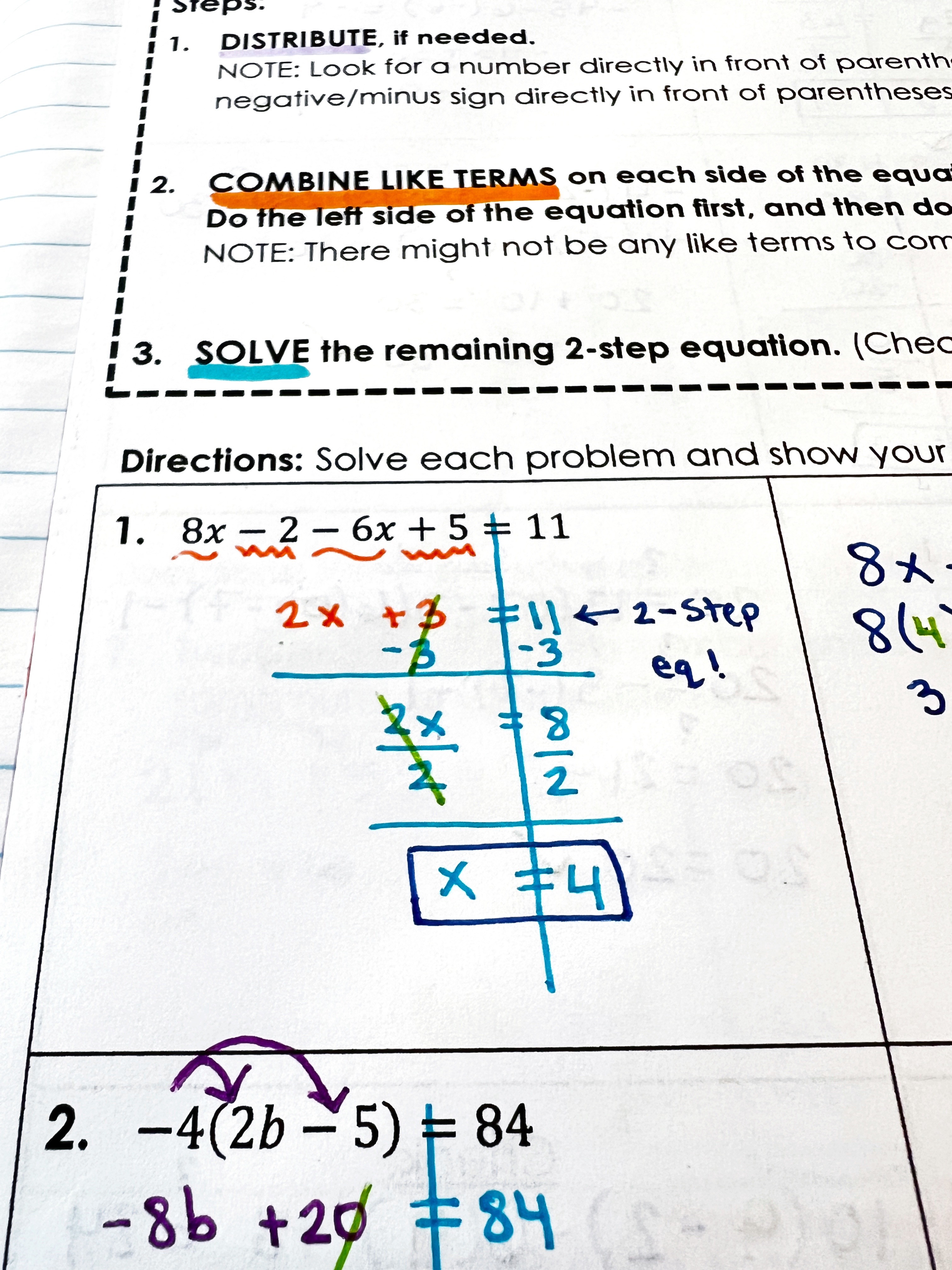 Unit 2 Planning Guide: Teaching Solving Multi-Step Equations in Algebra ...
